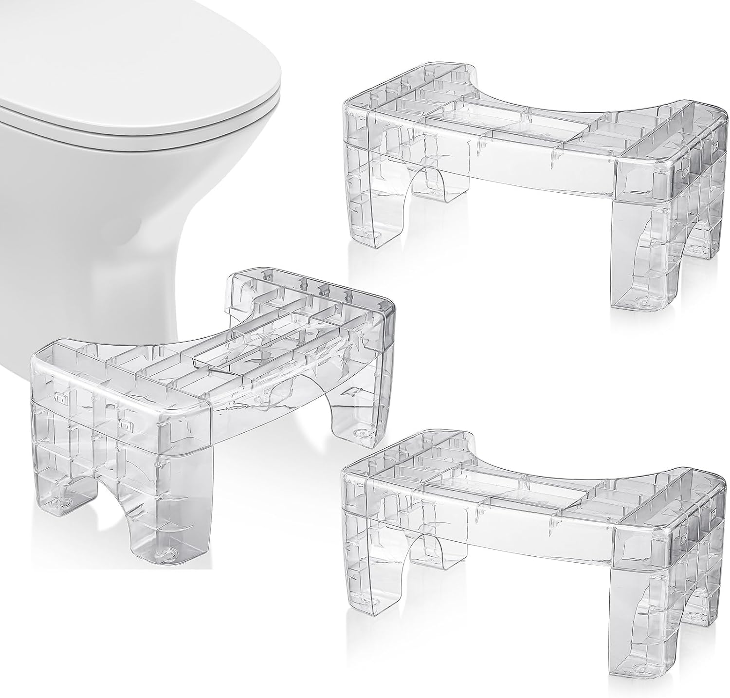 Amazon.com: Suzile 2 Pack Acrylic Toilet Stool Clear Potty Stool 8.6 ...