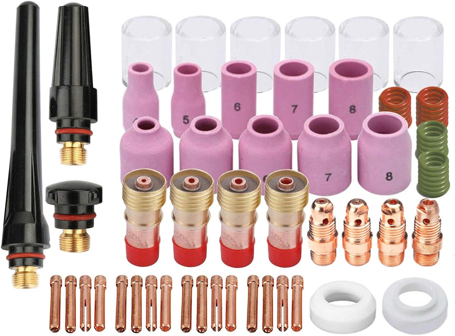 69PCS TIG Welding Torch Stubby Gas Lens #10 Pyrex Glass Cup Kit ...