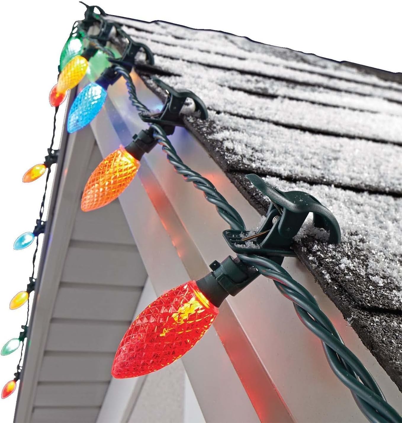 Amazon.com: Noma 67 Ft 100 Multi-Color Bulbs Quick-Clip LED String ...