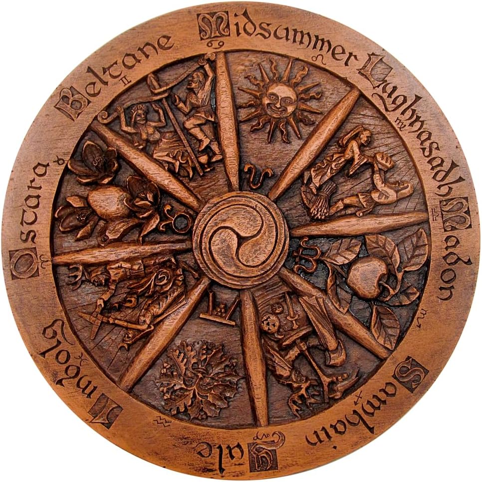 Amazon.com : Ebros The Sabbats Wheel of The Year Wall Plaque Featuring ...