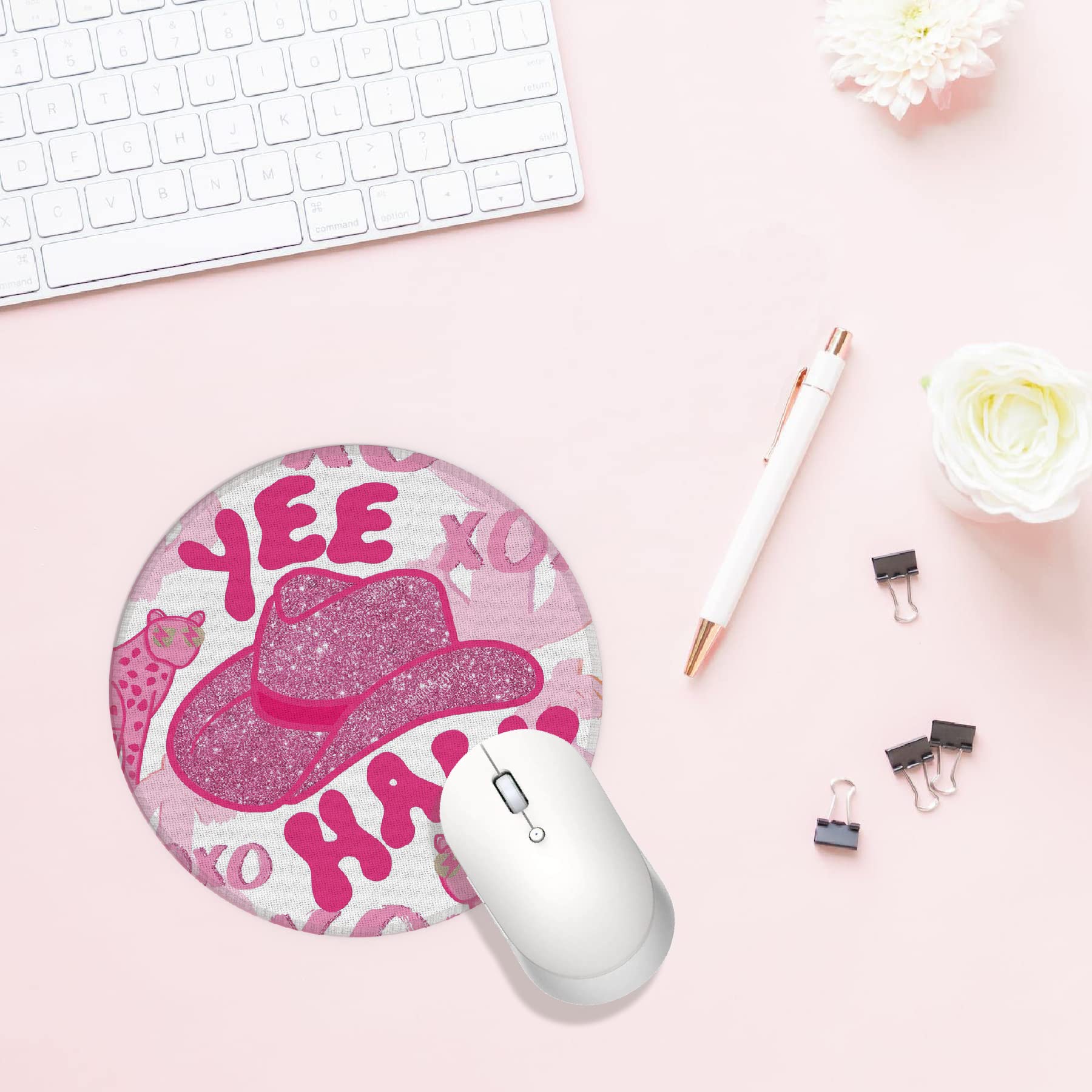 Snapklik.com : Knibeo Hot Pink Preppy Cowgirl Hat Yeehaw Cheetah XOXO ...