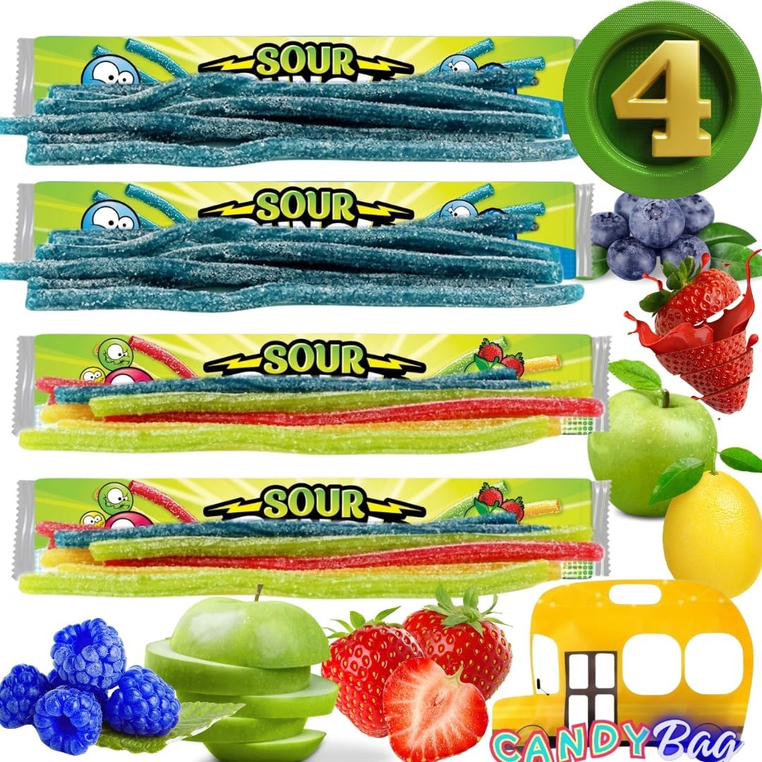 Amazon.com : Sour Punch Bites, Blue Raspberry, Apple & Strawberry ...