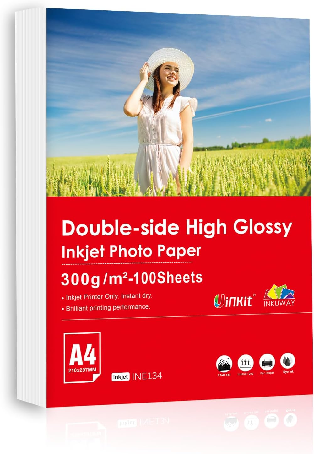 Amazon Basics Photo Paper, Semi-Glossy, Pack of 100 Sheets, 300g/m², 4 ...