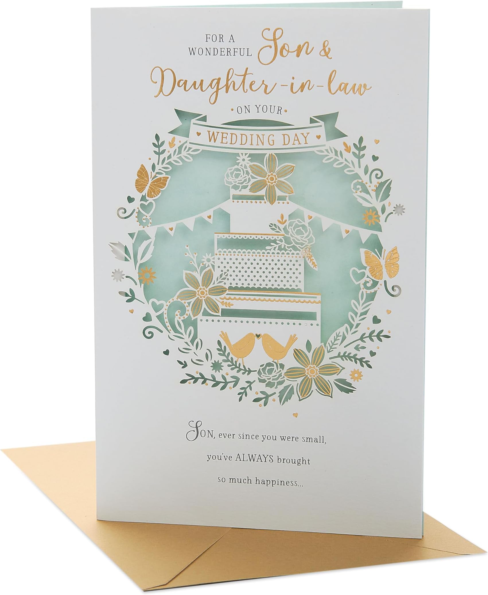 UK Greetings Son & Daughter-In-Law Wedding Card With Envelope - Pretty ...