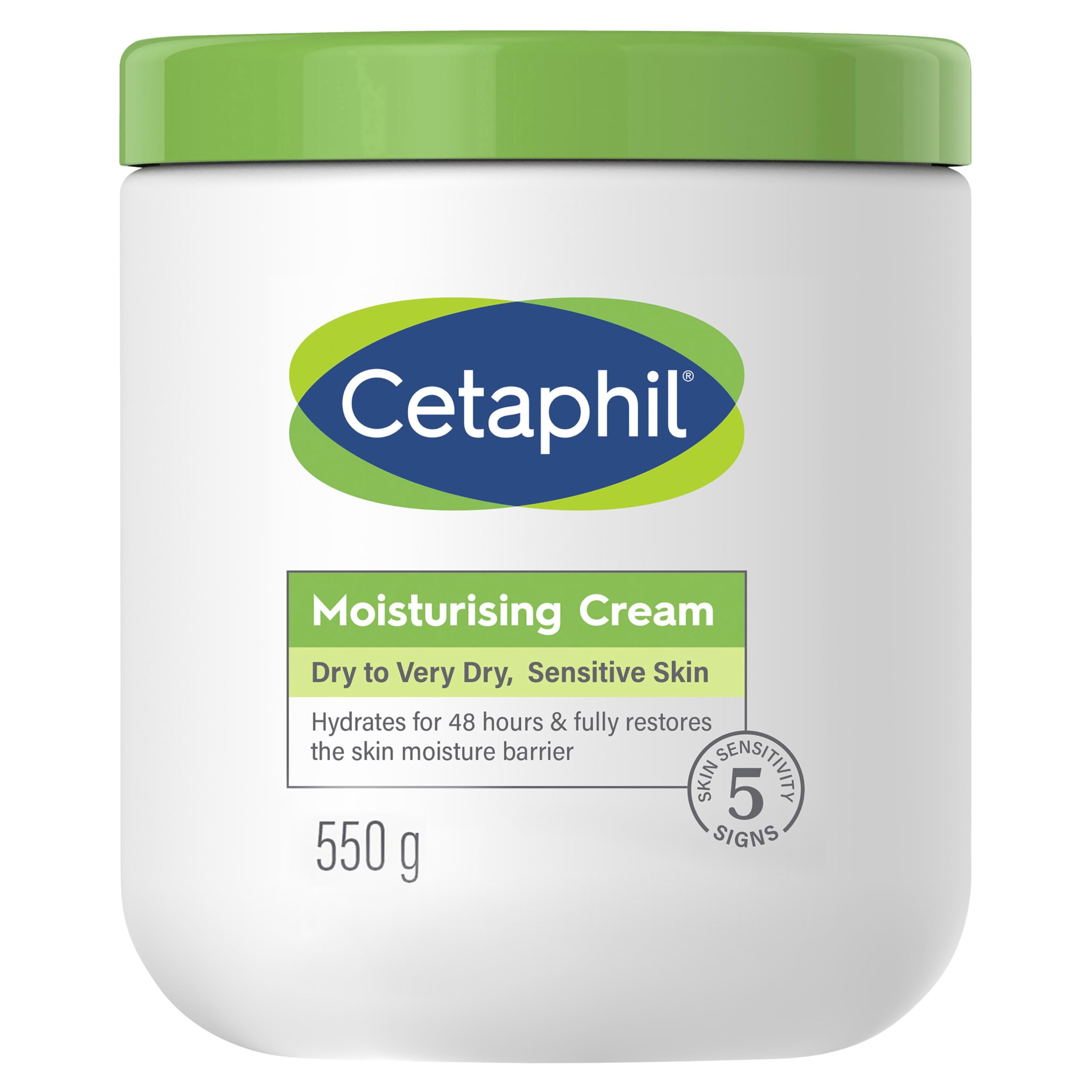 CETAPHIL Moisturising Cream 550g, Hydrating Moisturiser For Dry To Very ...