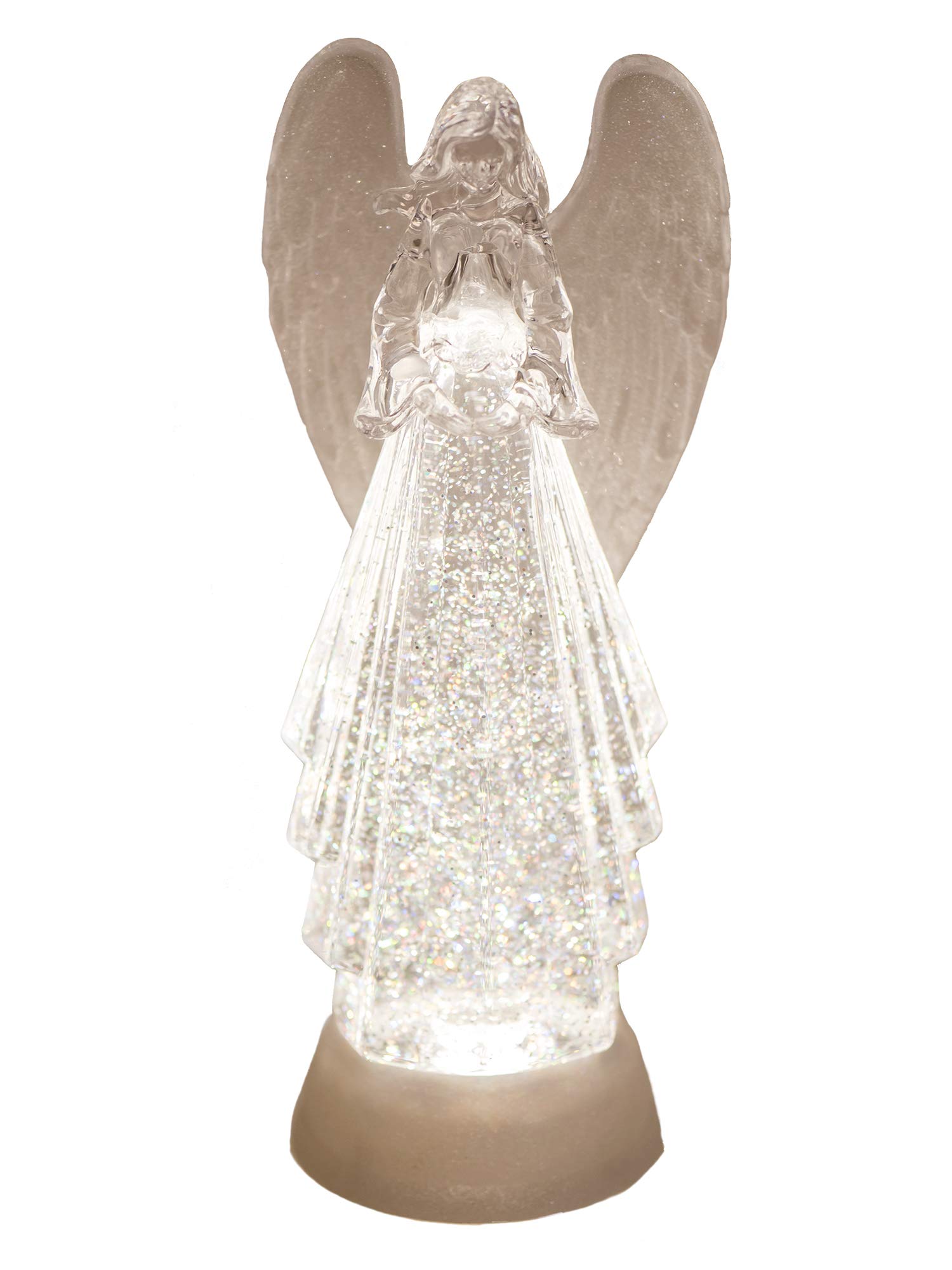 Amazon.com: Vita Domi 13" Lighted Angel Water Lantern with Swirling ...