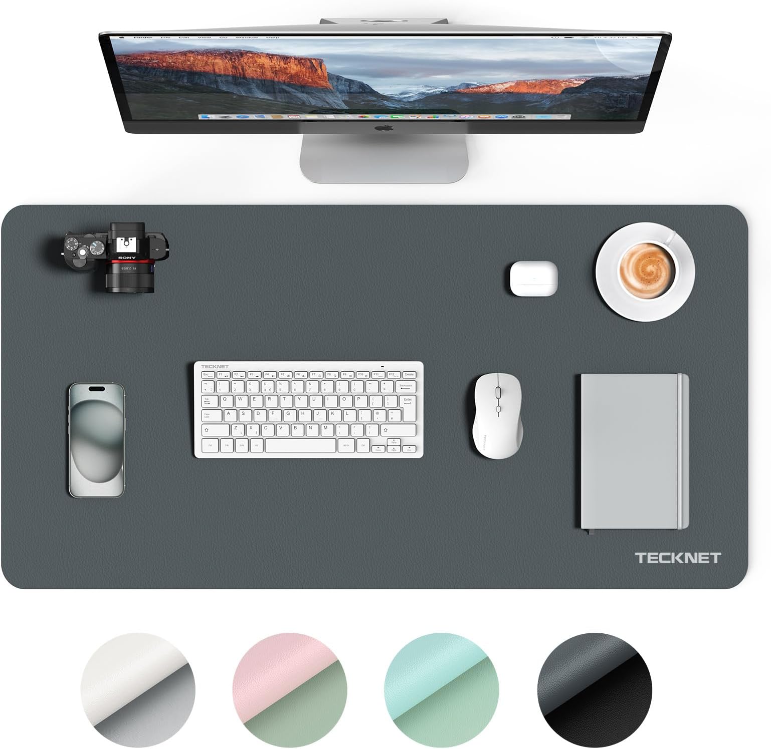 Scribble PU Leather Desk Mat, Large Mouse Pad, Table Protector 40 x ...