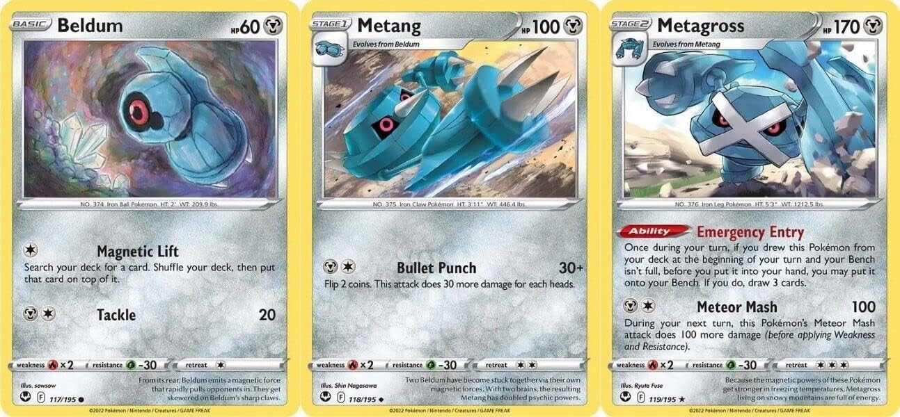 Amazon.com: Metagross 119/195- Silver Tempest - Pokemon Evolution Card ...