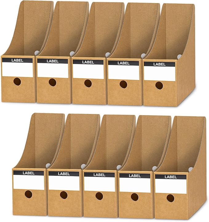 ANSTEEP Magazine File Holder Pack of 10, Cardboard Magazines Holders ...