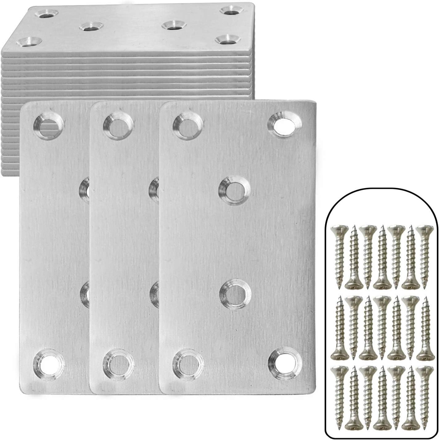 Amazon.com: 18Pcs Mending Plate with Stainless Screws, 3.9” Double Wide ...