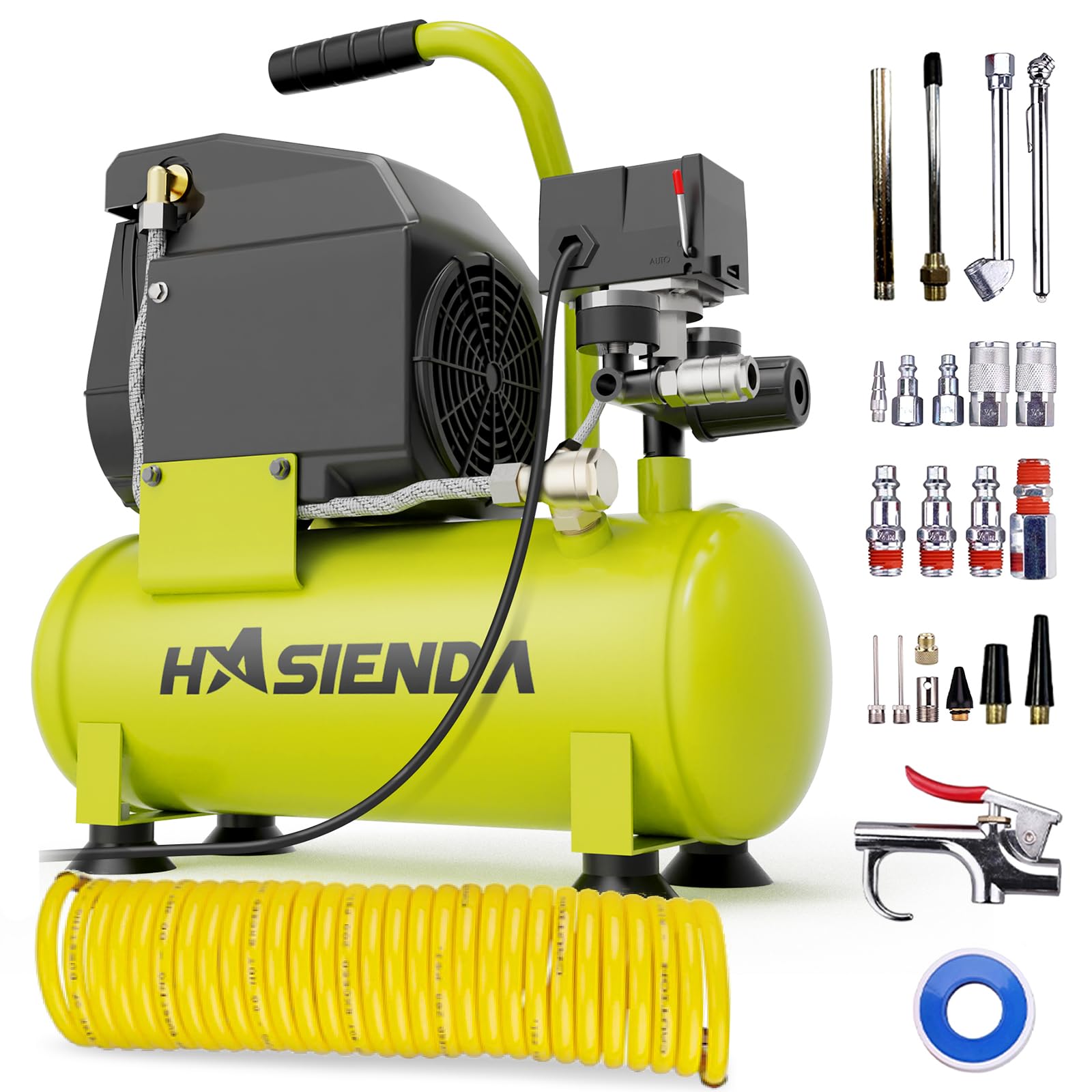 Amazon.com: HASIENDA 2 Gallon Air Compressors, 1.8 SCFM@90 PSI ...