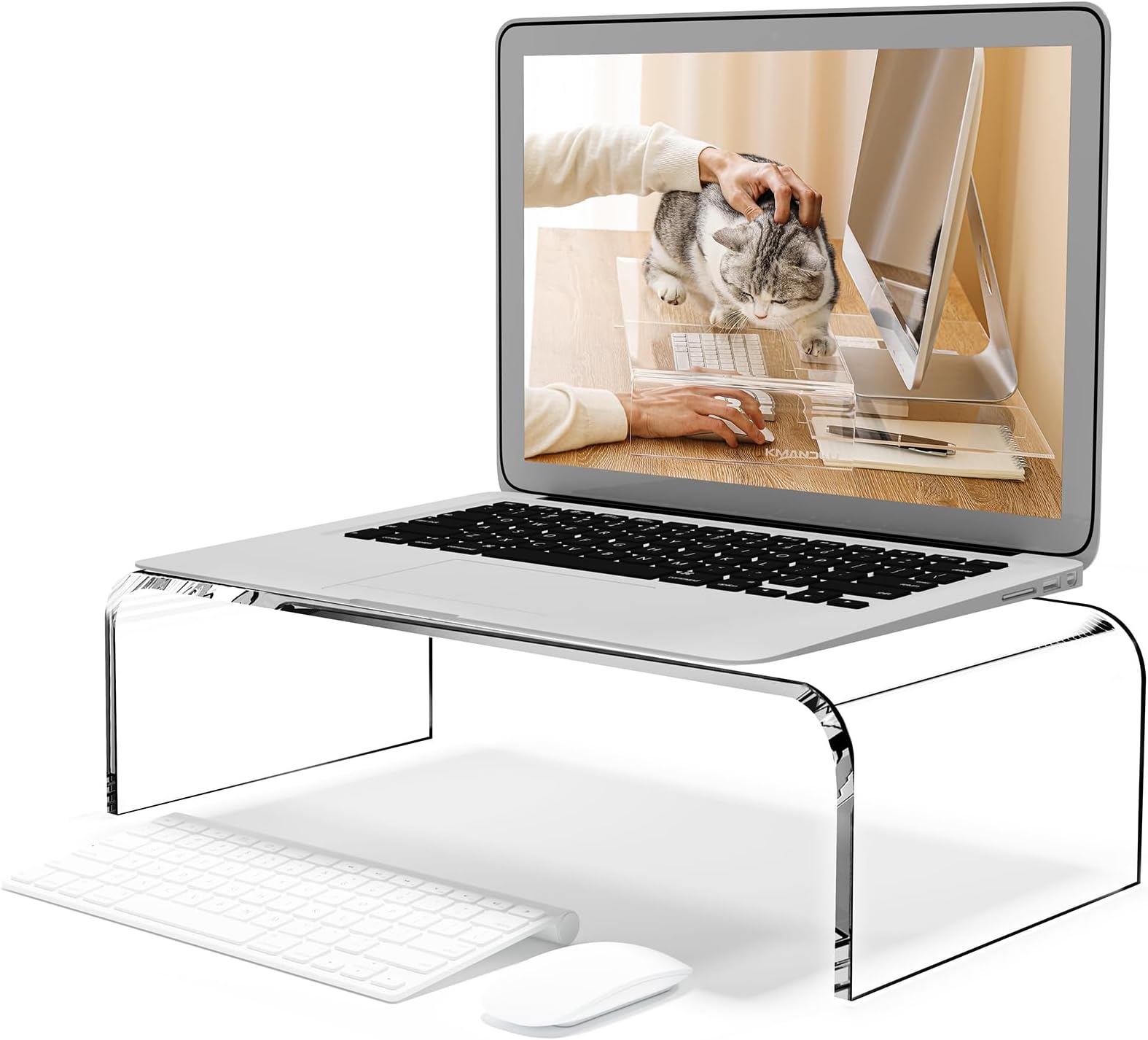 Amazon.com: AMT Premium Acrylic Clear Monitor Stand Laptop/PC ...
