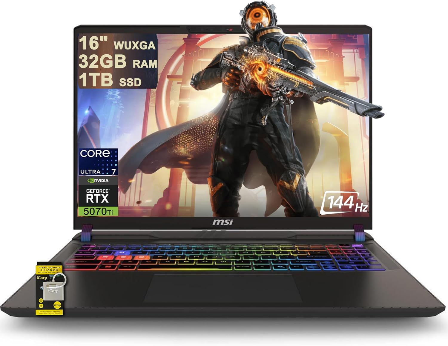 msi Vector 16 HX AI Gaming Laptop 16" WUXGA IPS 144Hz Intel 20-core ...