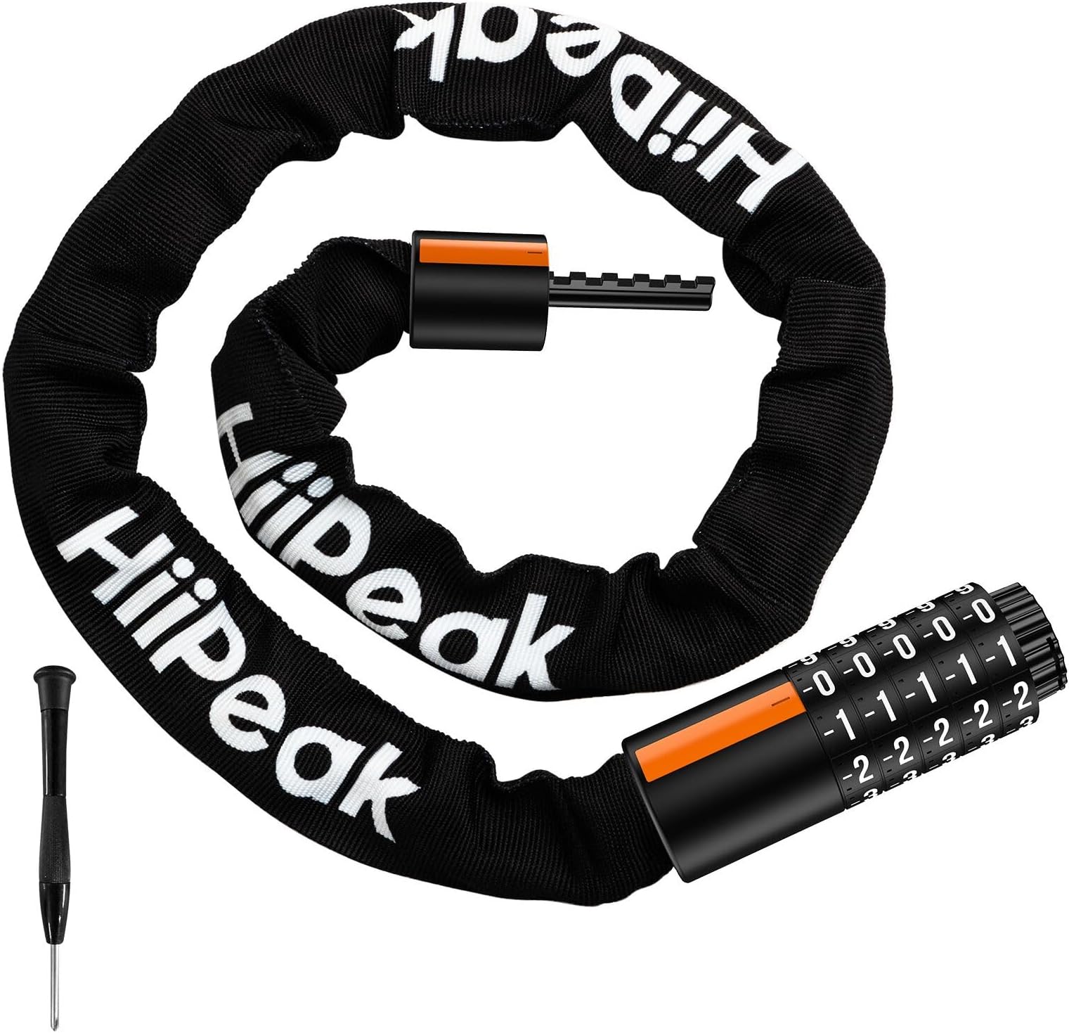 KOHLBURG Extra Long Bicycle Combination Lock - 45" / 3.8 ft Chain & 0. ...