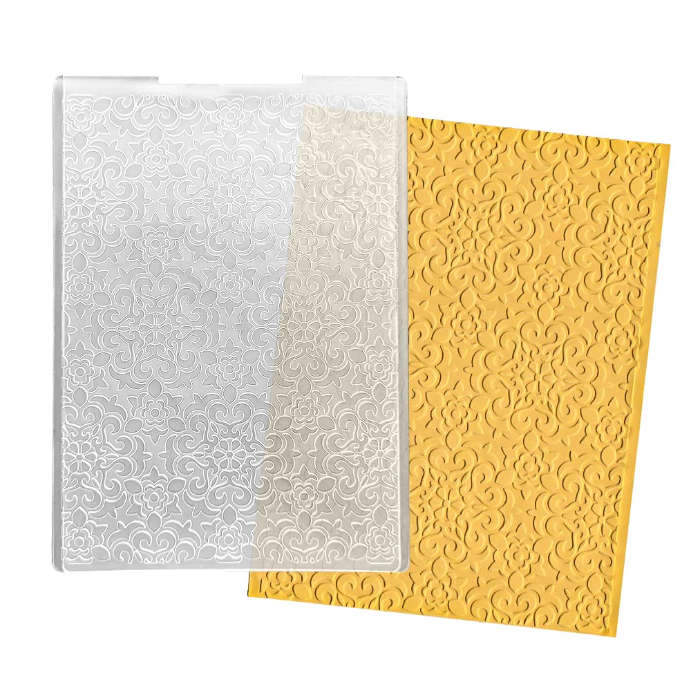 Amazon.com: ALIBBON Flower Background Plastic Embossing Folders for ...