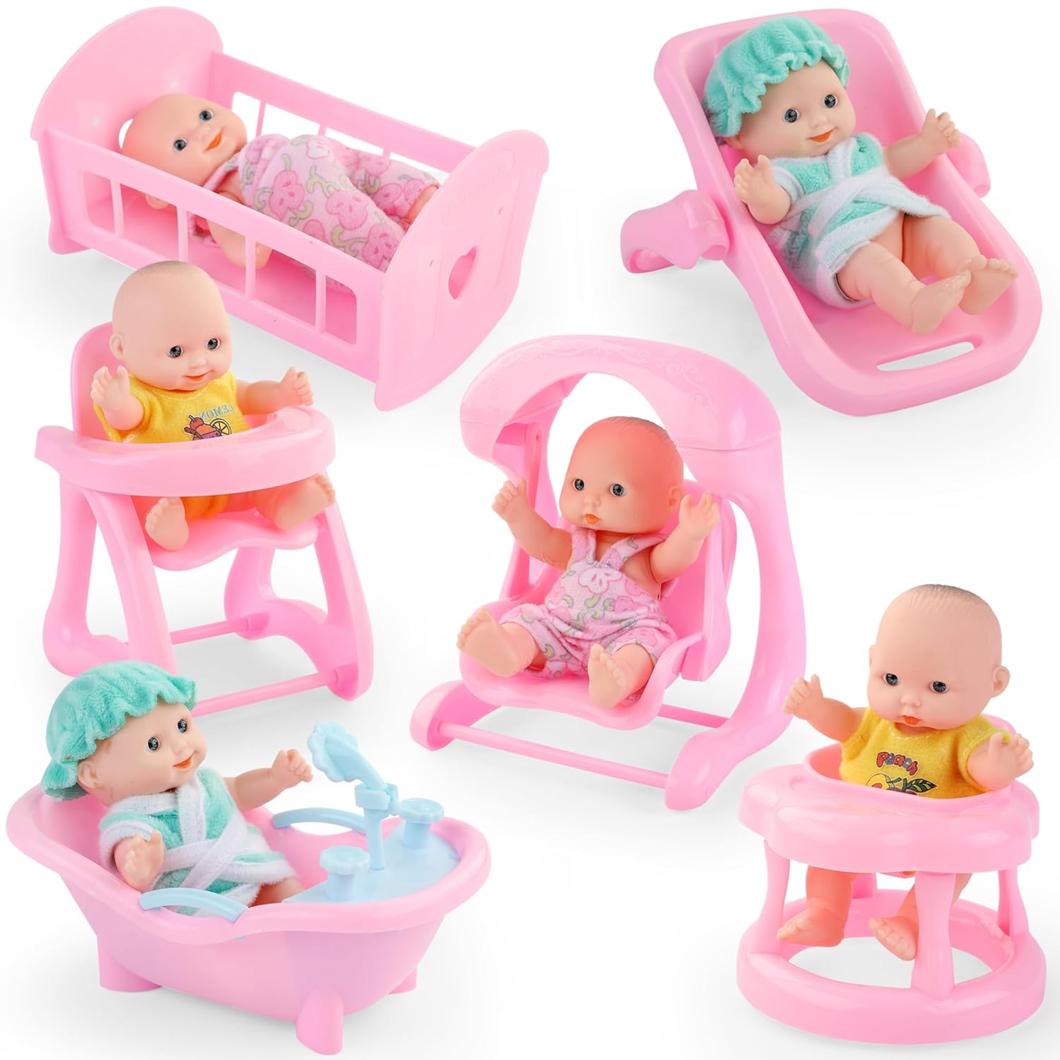 Liberty Imports Cute Lil Baby Doll Collection - Set of 6 Mini Infant ...