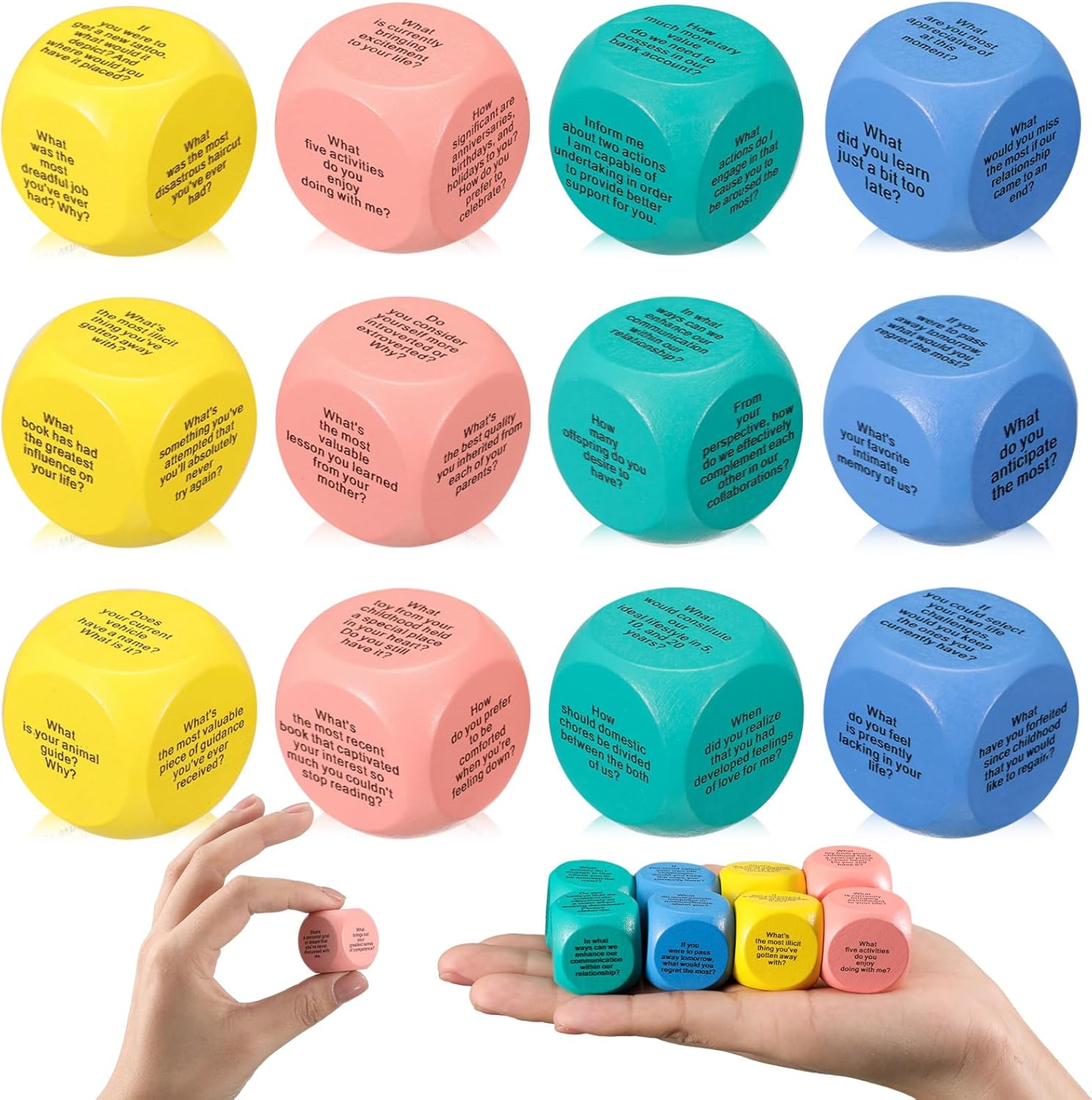 Amazon.com: Jenaai 12 Pcs Conversation Ice Breaking Cubes Social ...