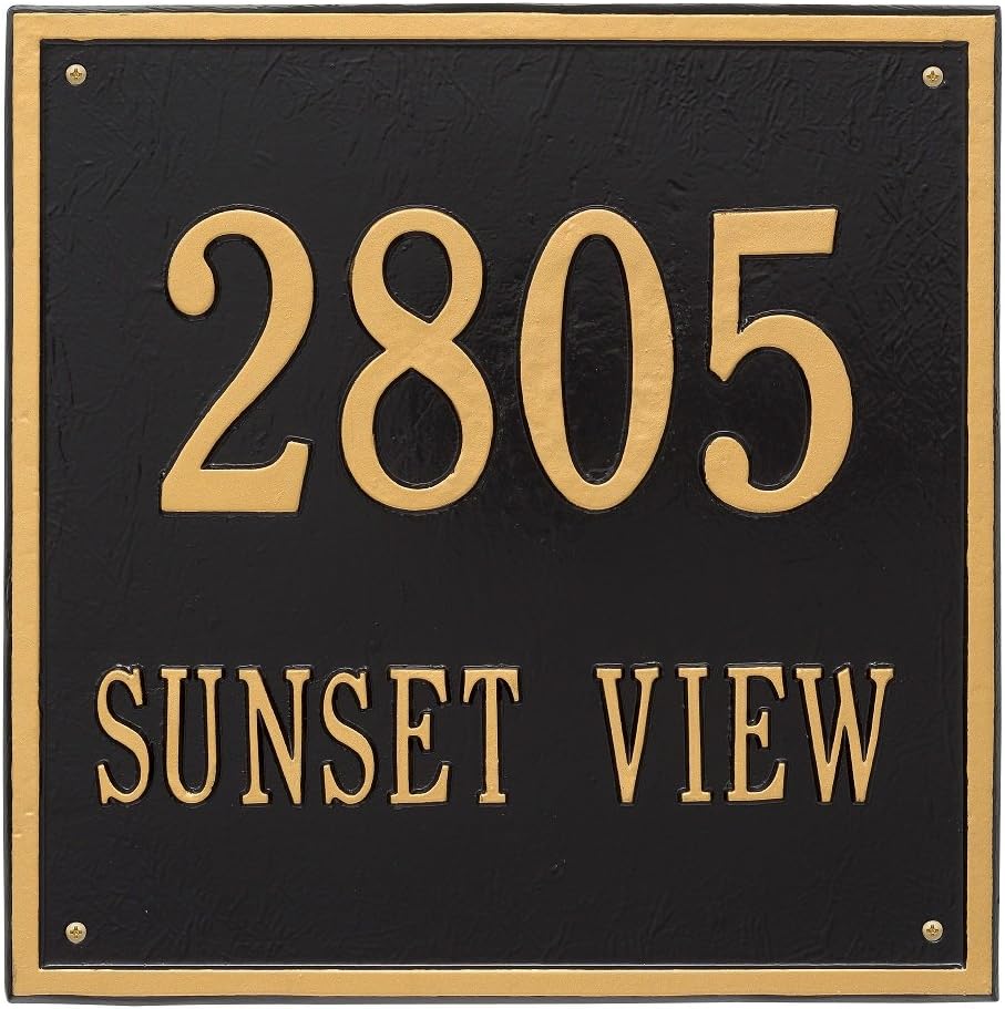 Amazon.com: Whitehall Custom 15" Square Estate Address Plaque (2 Lines ...