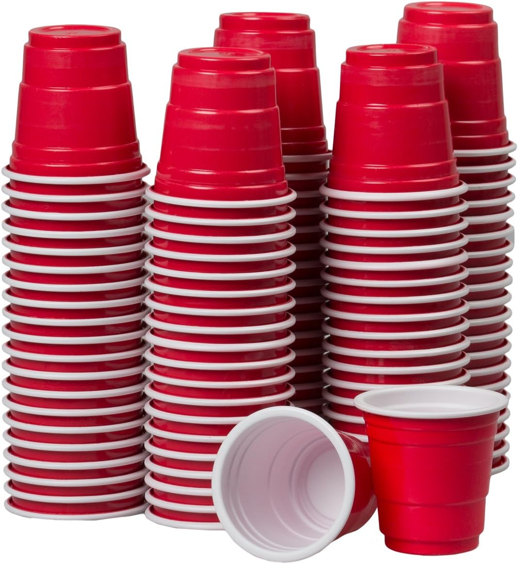 Amazon.com: Mini vasos rojos, 120 unidades, color rojo, de 2 onzas ...