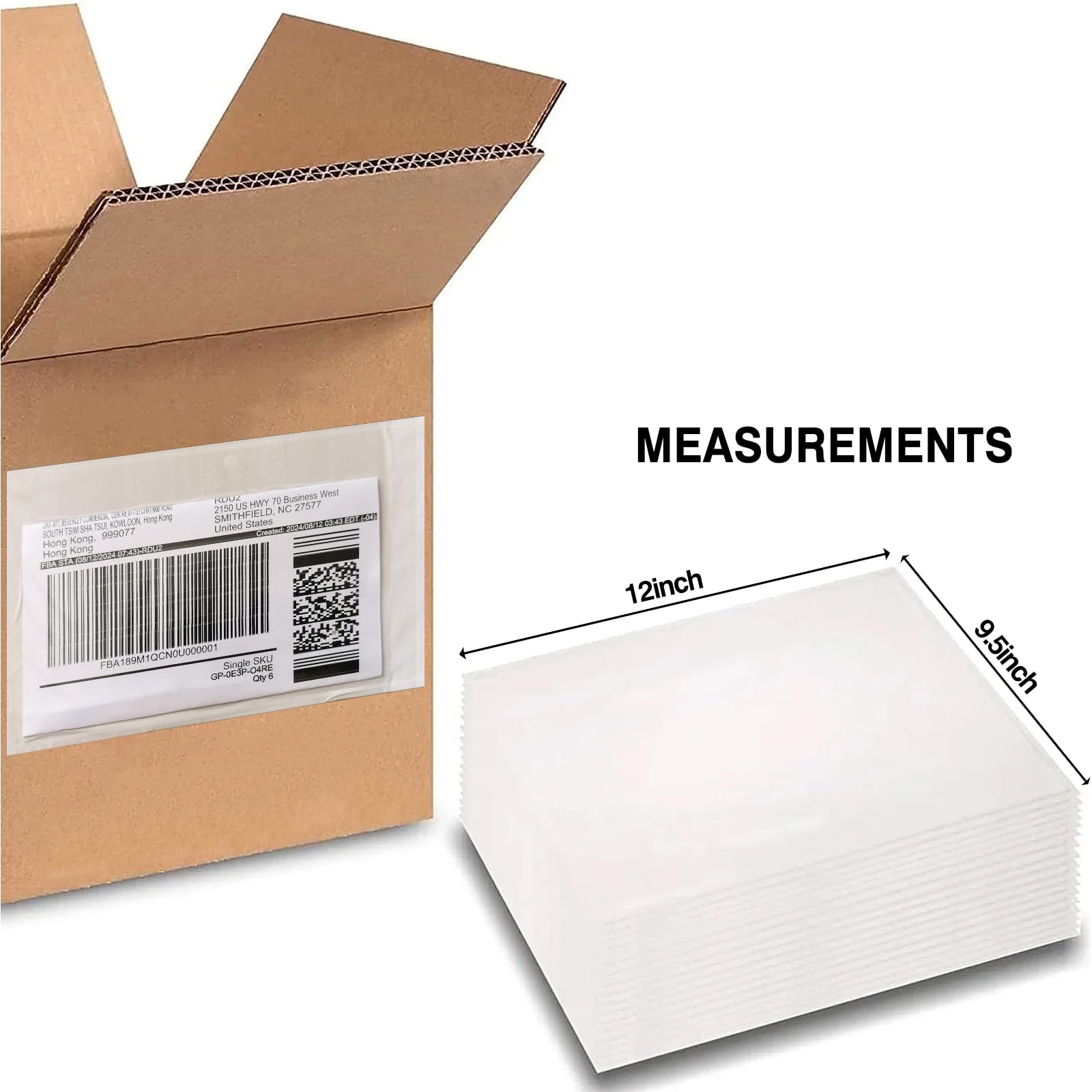 Packing Slip Holders 500 Pack Clear Packing List Envelopes 9.5x12 Inch ...