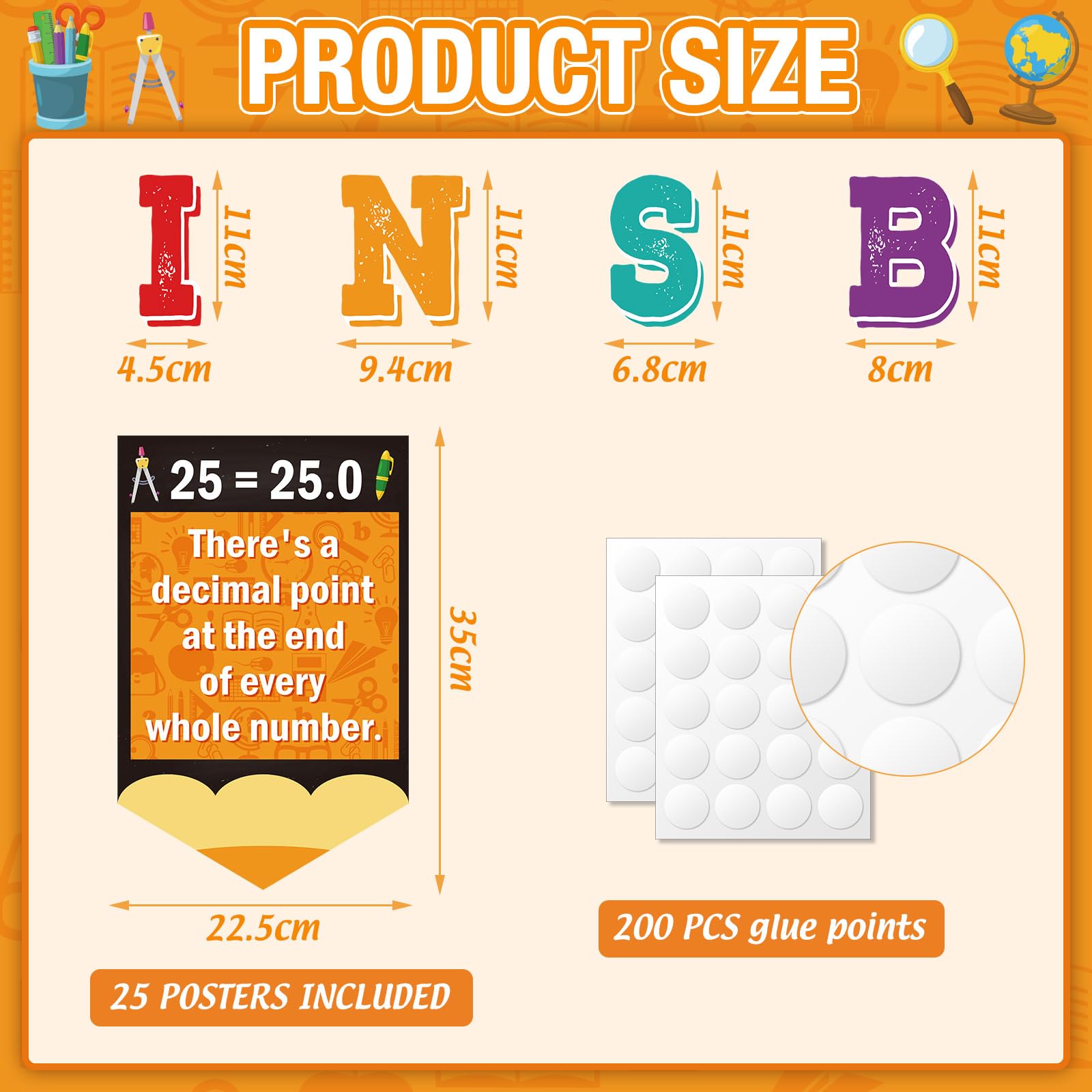Snapklik.com : 25 Pieces Invisible Math Posters Mathematics Classroom ...