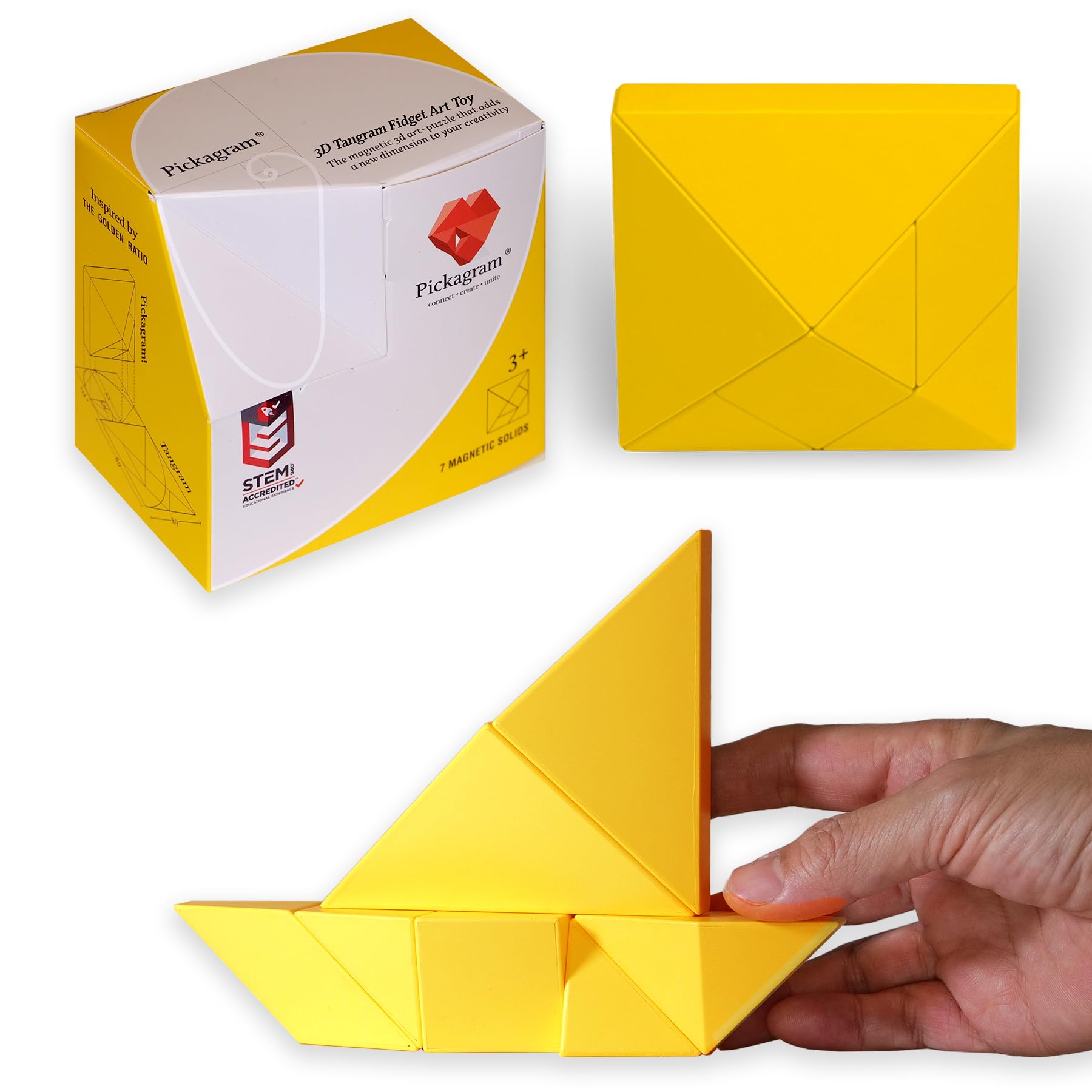 Amazon.com: Pickagram Tangrams for Kids Ages 8-12 & Adults 3D Magnetic ...