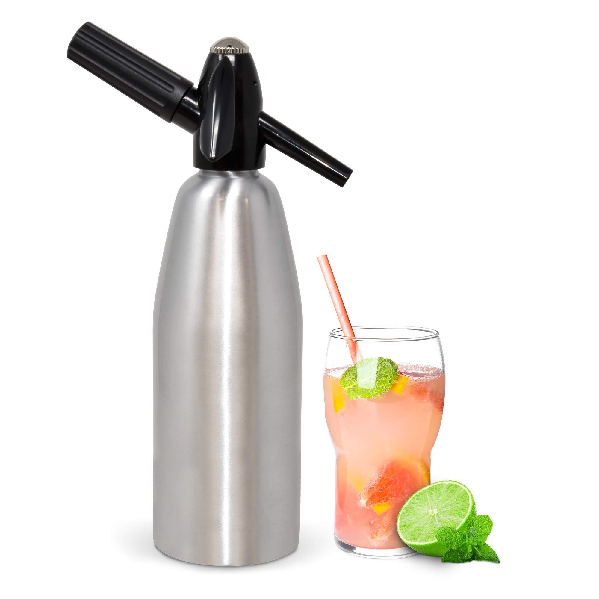 1 Liter Aluminium Soda Siphon Fizz Maker, Seltzer Water Creator, Soda ...