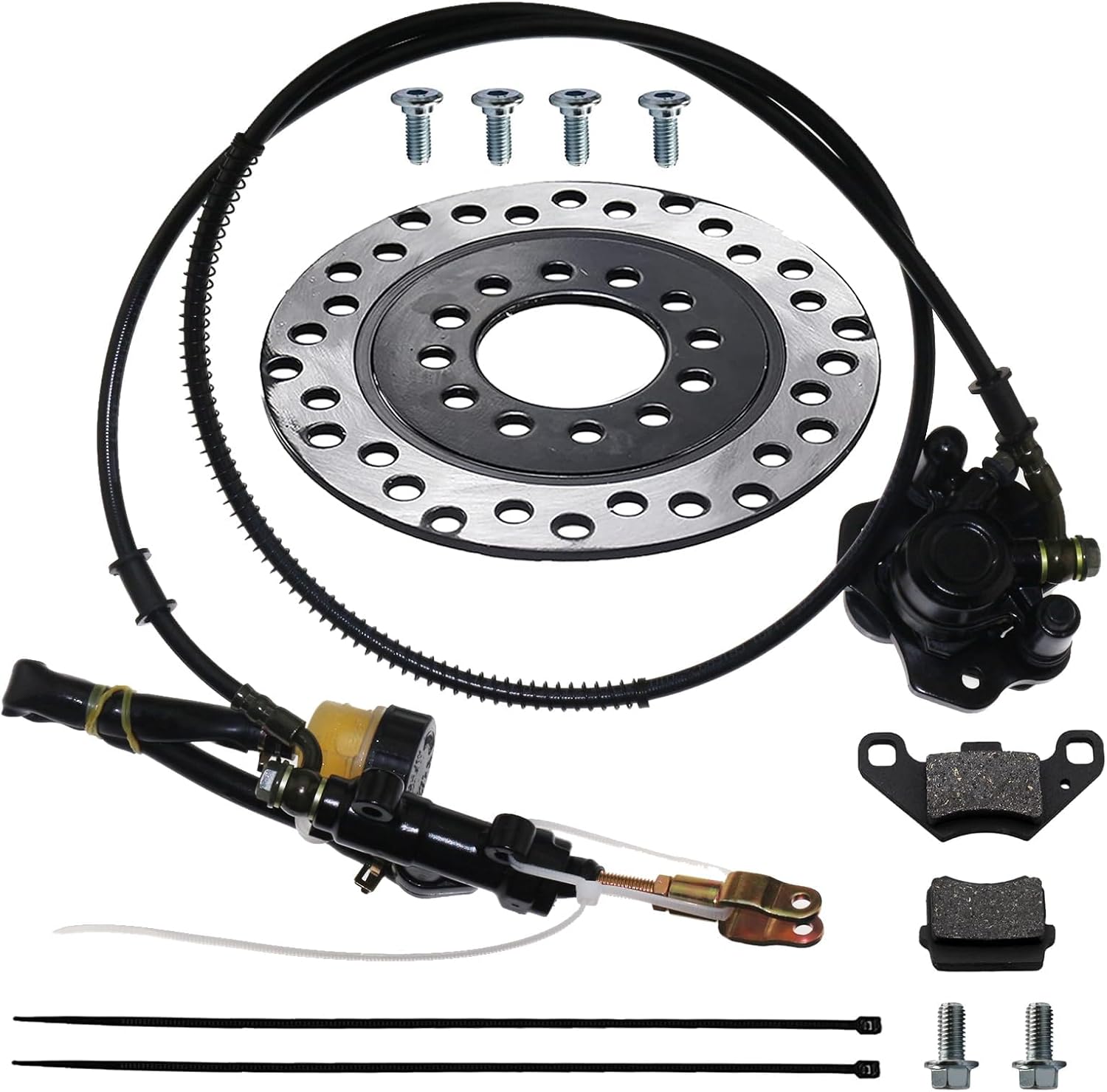 PRO BAT Rear Hydraulic Brake Assembly Caliper Master Cylinder Kit ...