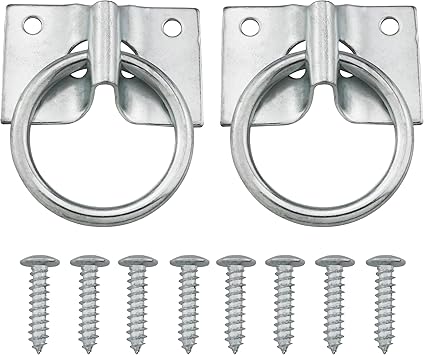 Amazon.com: 2inch Hitching Ring ZZLZX 2 Set 2-in Hitch Ring with Plate ...
