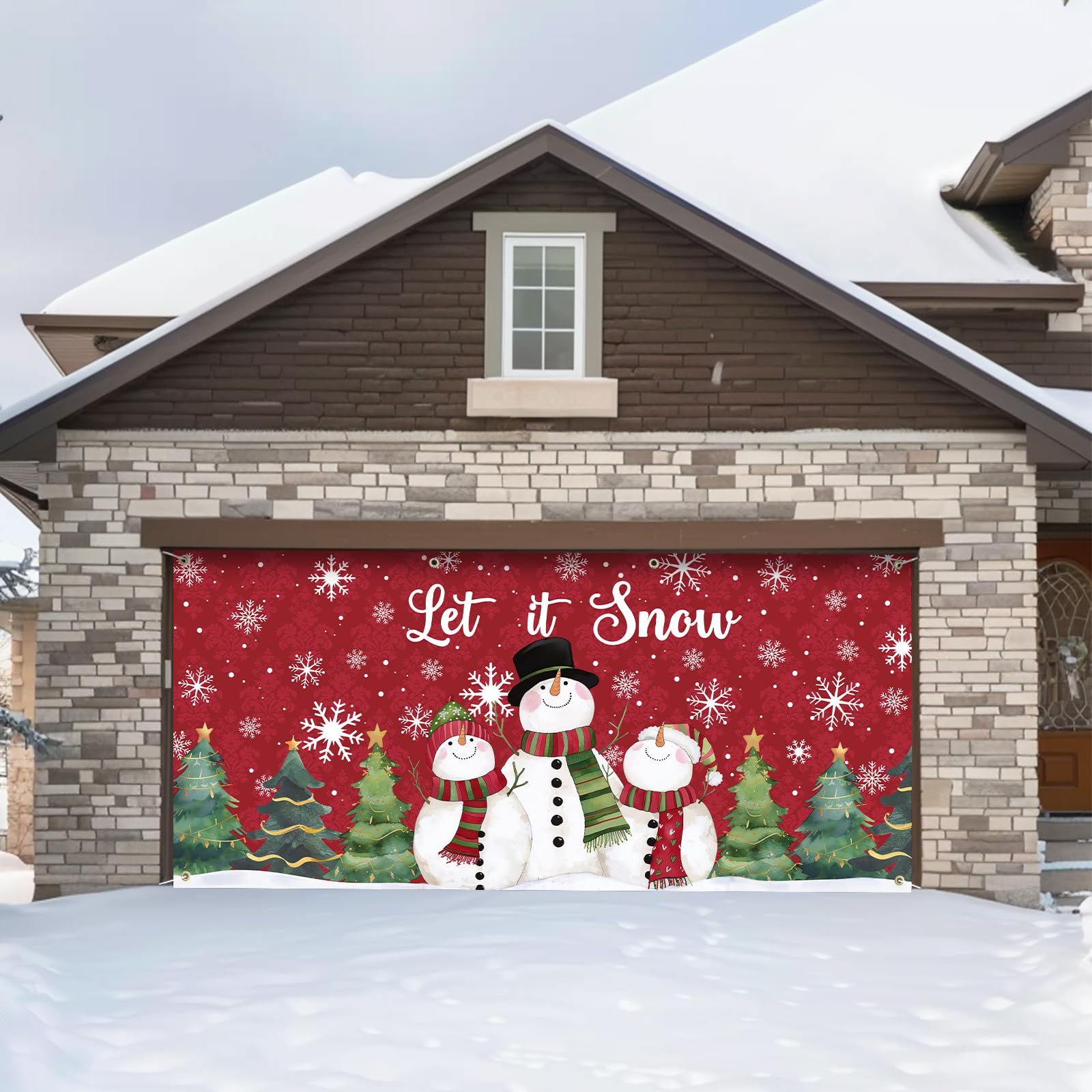 Amazon.com: Garage Door Covers Decorative Christmas, Garage Door ...