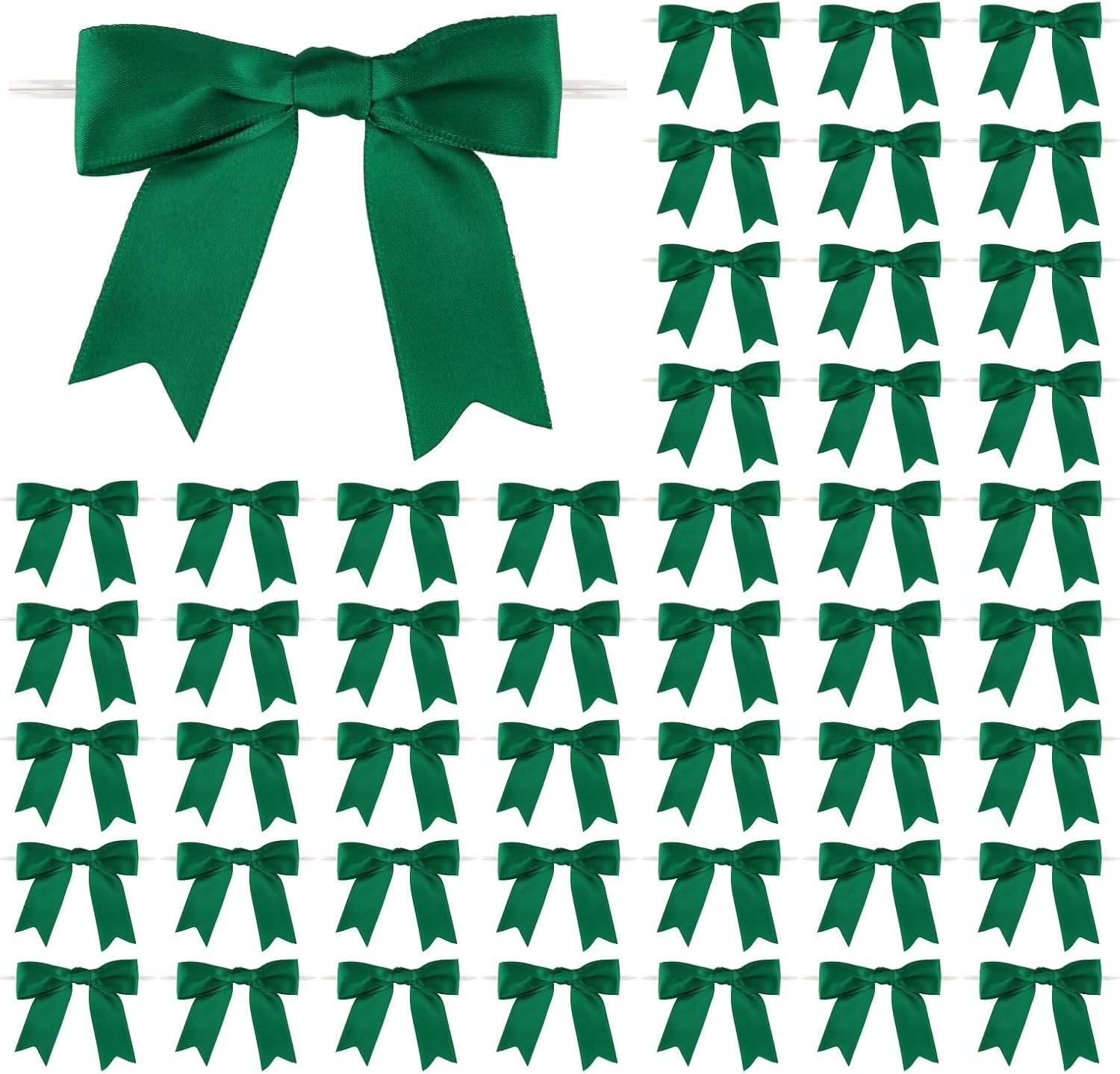 Amazon.com: Meseey 50 Pcs 3 Inches Twist Tie Satin Ribbon Bows Forest ...