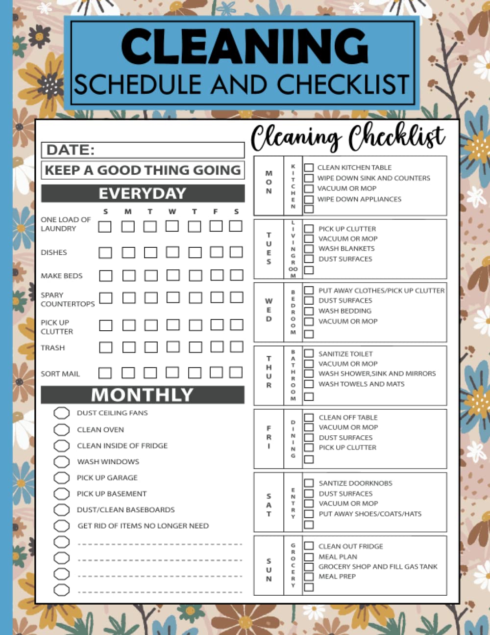 Cleaning Schedule and Checklist: Daily Weekly and Monthly Cleaning ...