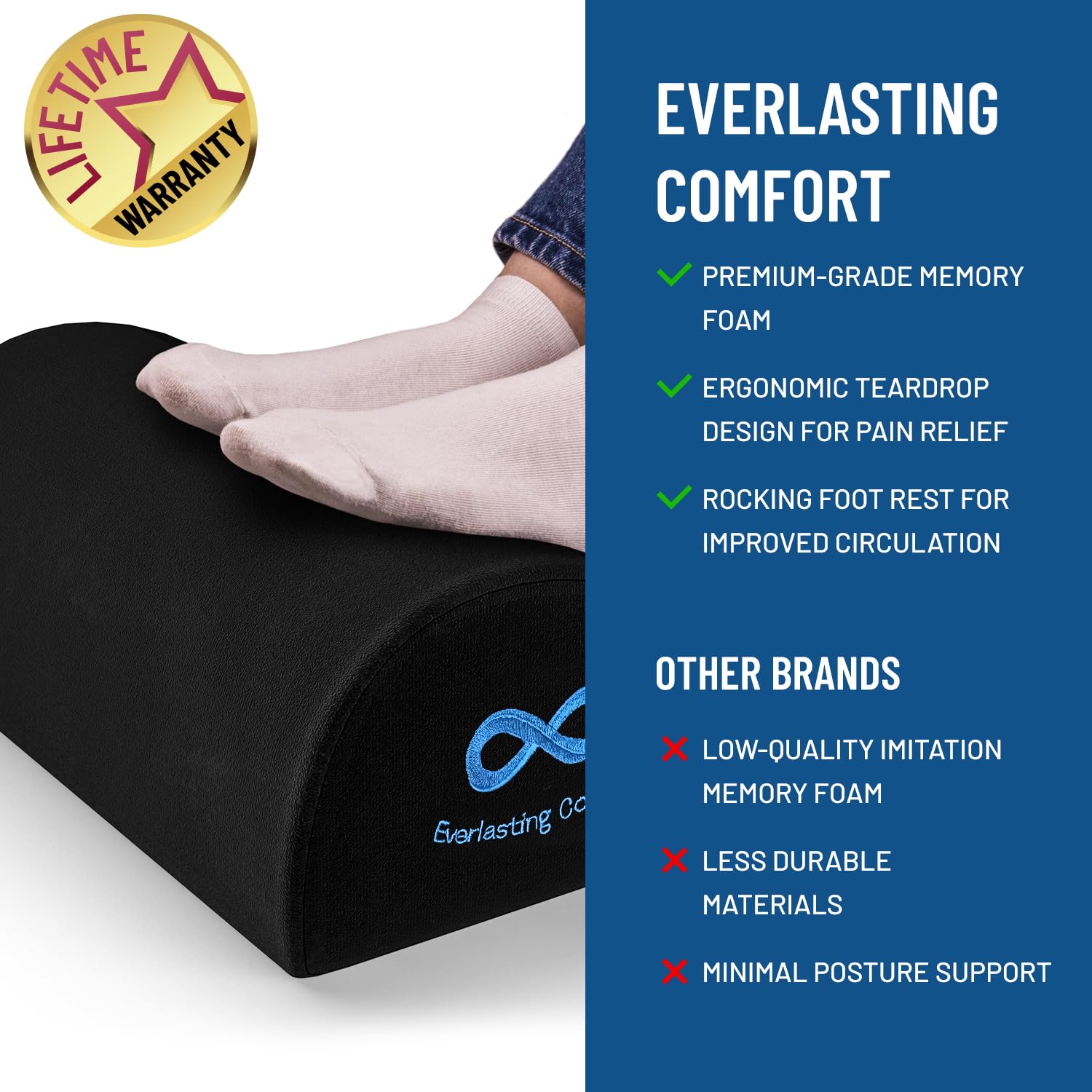 Snapklik.com : Foot Rest For Under Desk At Work - Memory Foam Office ...