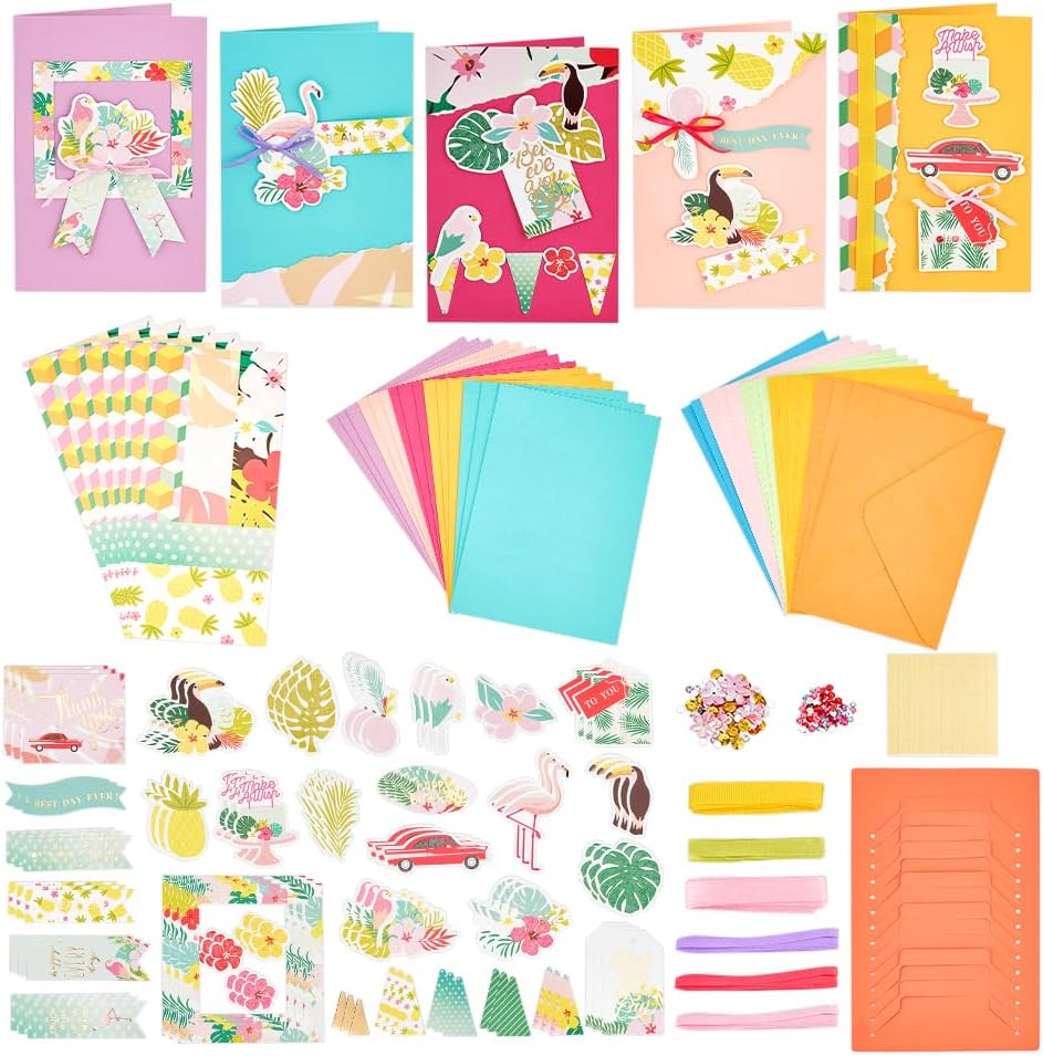 Amazon.com: AHANDMAKER Handmade DIY Greeting Card Kits 15 Blank Cards ...