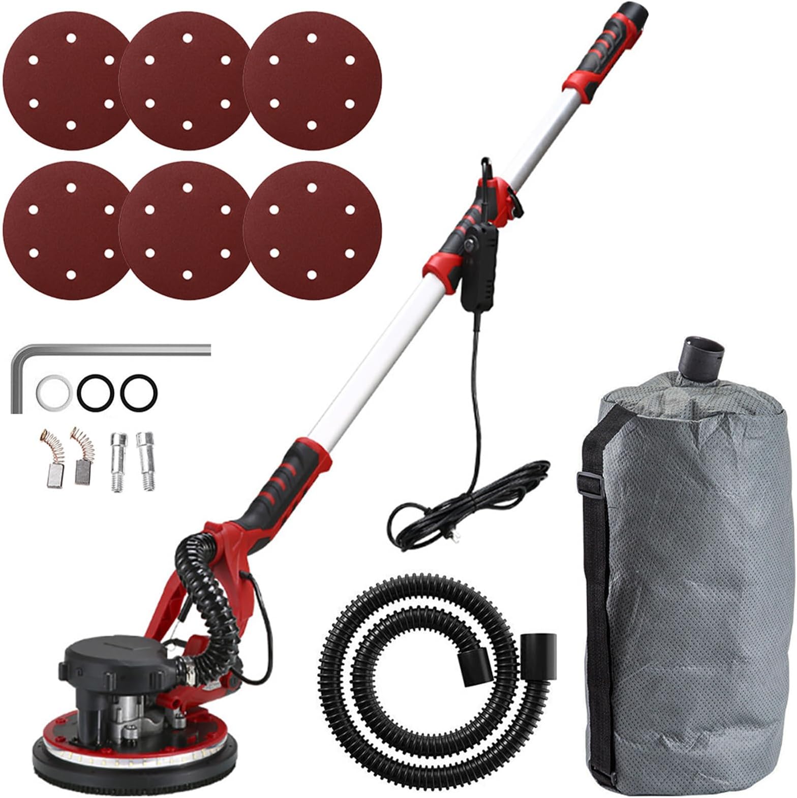 HYCHIKA Electric Drywall Sander, 1250W Power Drywall Sander with Vacuum ...