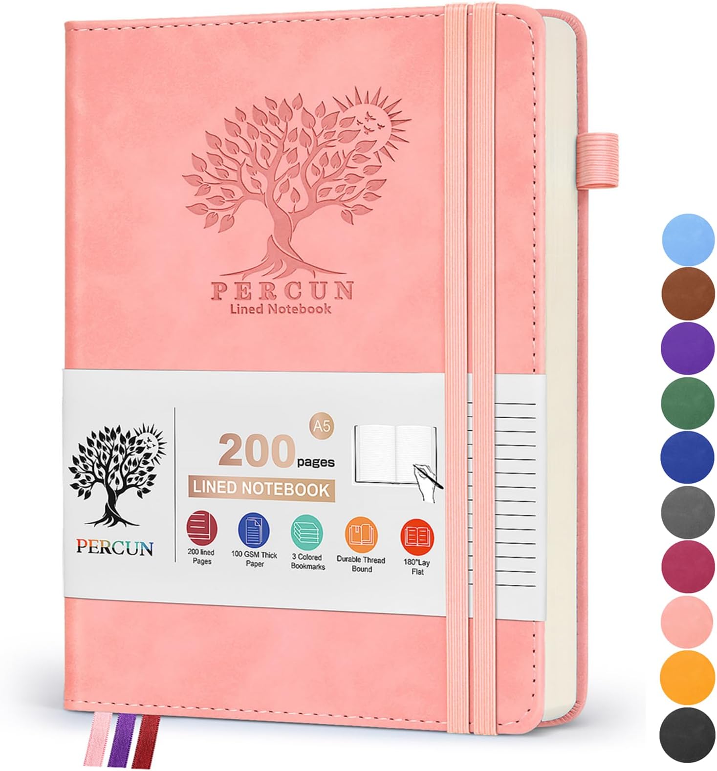 Amazon.com : Lined Journal Notebook for Women and Men,Hardcover Leather ...