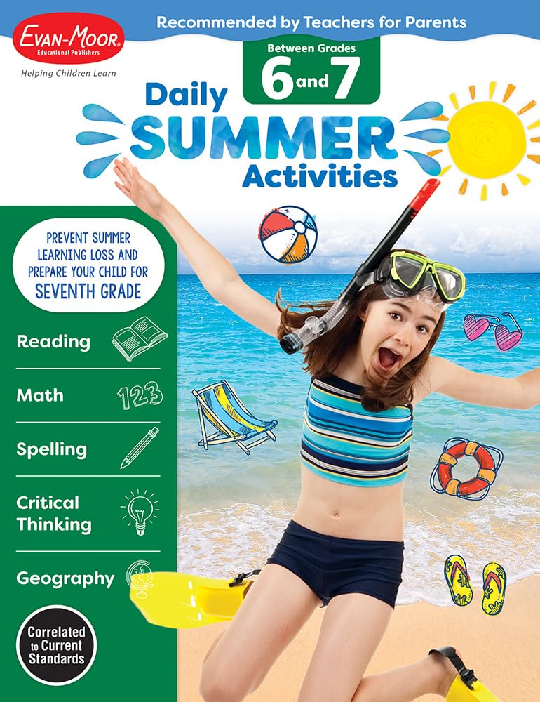 Evan-Moor Daily Summer Activities, Grade 6-7 Workbook, Prevent Learning ...