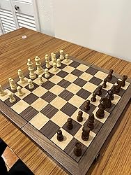 Amazon.com: Magnetic Wooden Chess Set for Adults Kids 15'' Chess Board ...