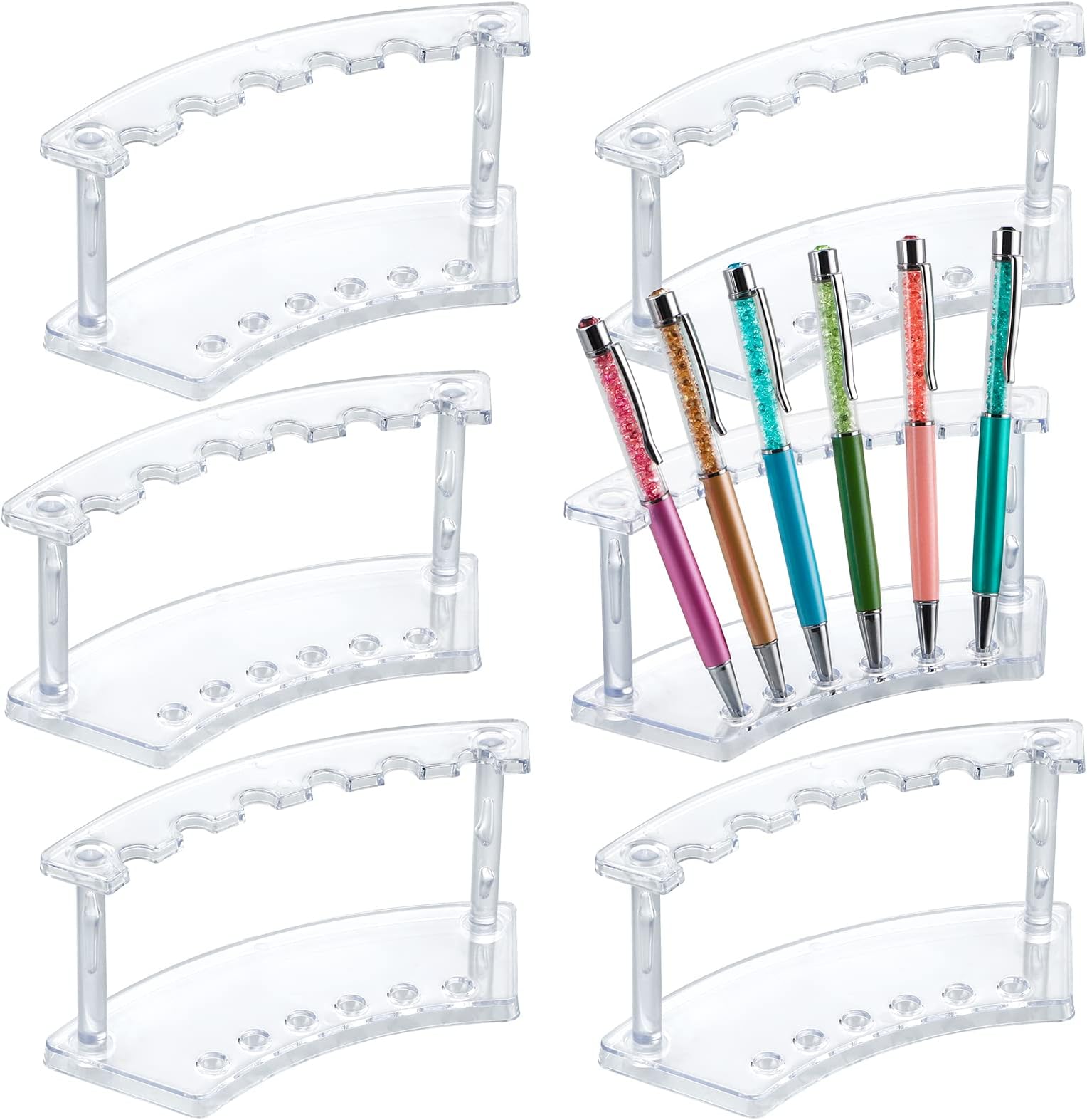 Amazon.com: MOLIGOU 6 Pcs Pen Display Stand, 6 Slots Plastic Pen Holder ...