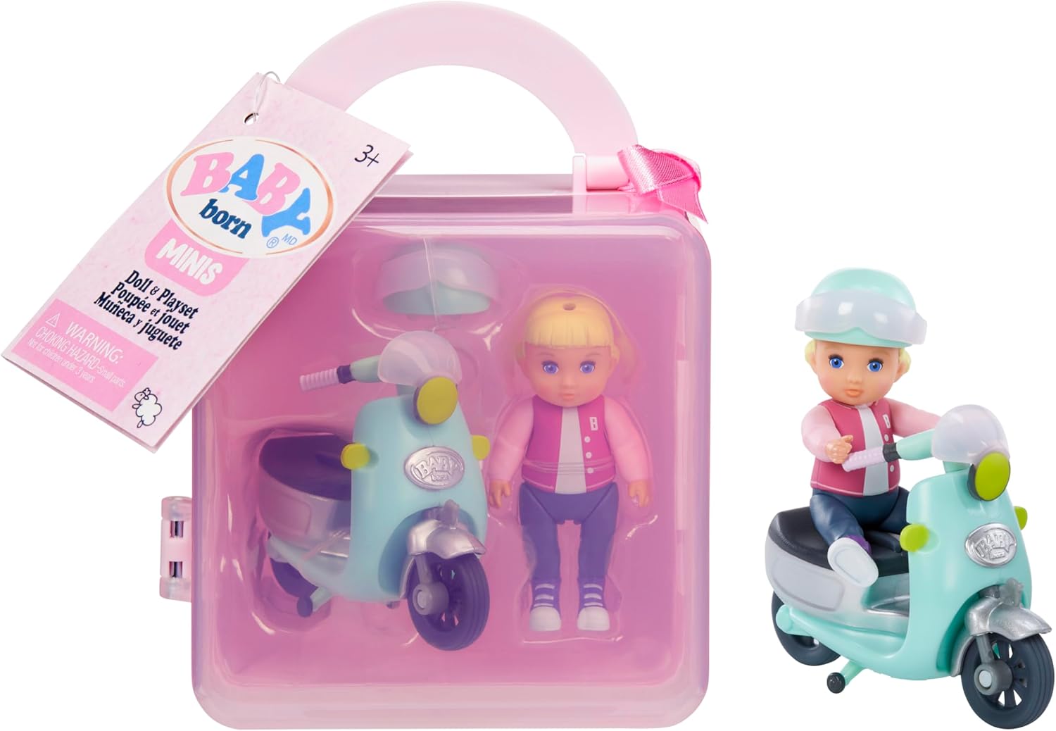 Amazon.com: Baby Born MINIS Playset - Light Skin Tone Doll with Blue ...