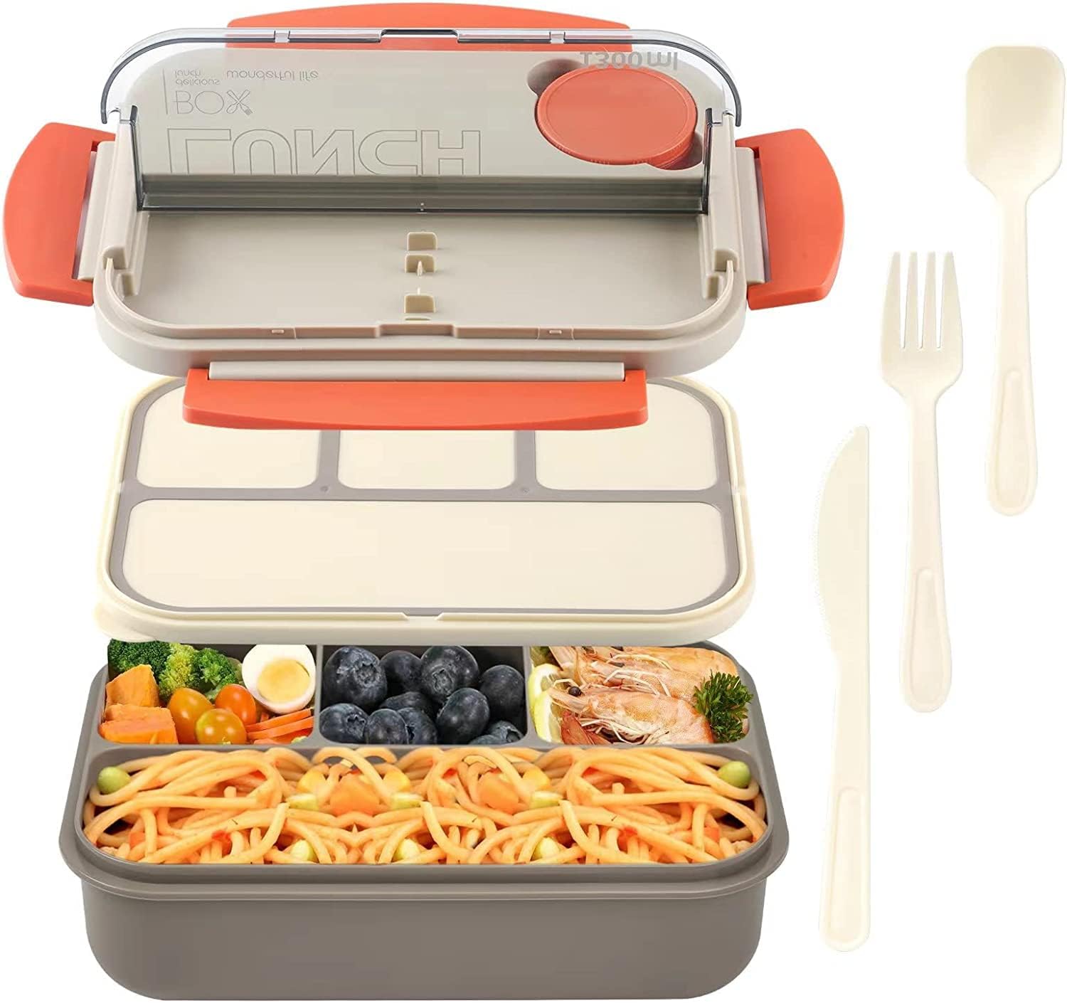 Bento Box Lunch Boxes,1300ML Stackable Bento Lunch Box for Adults,Leak ...