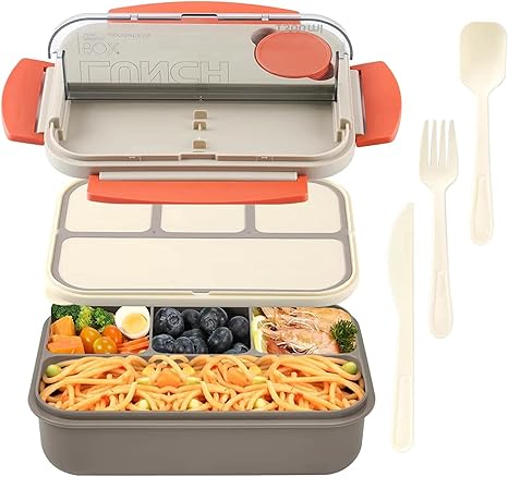 Bento Box Lunch Boxes,1300ML Stackable Bento Lunch Box for Adults,Leak-Proof Lunch Container ...