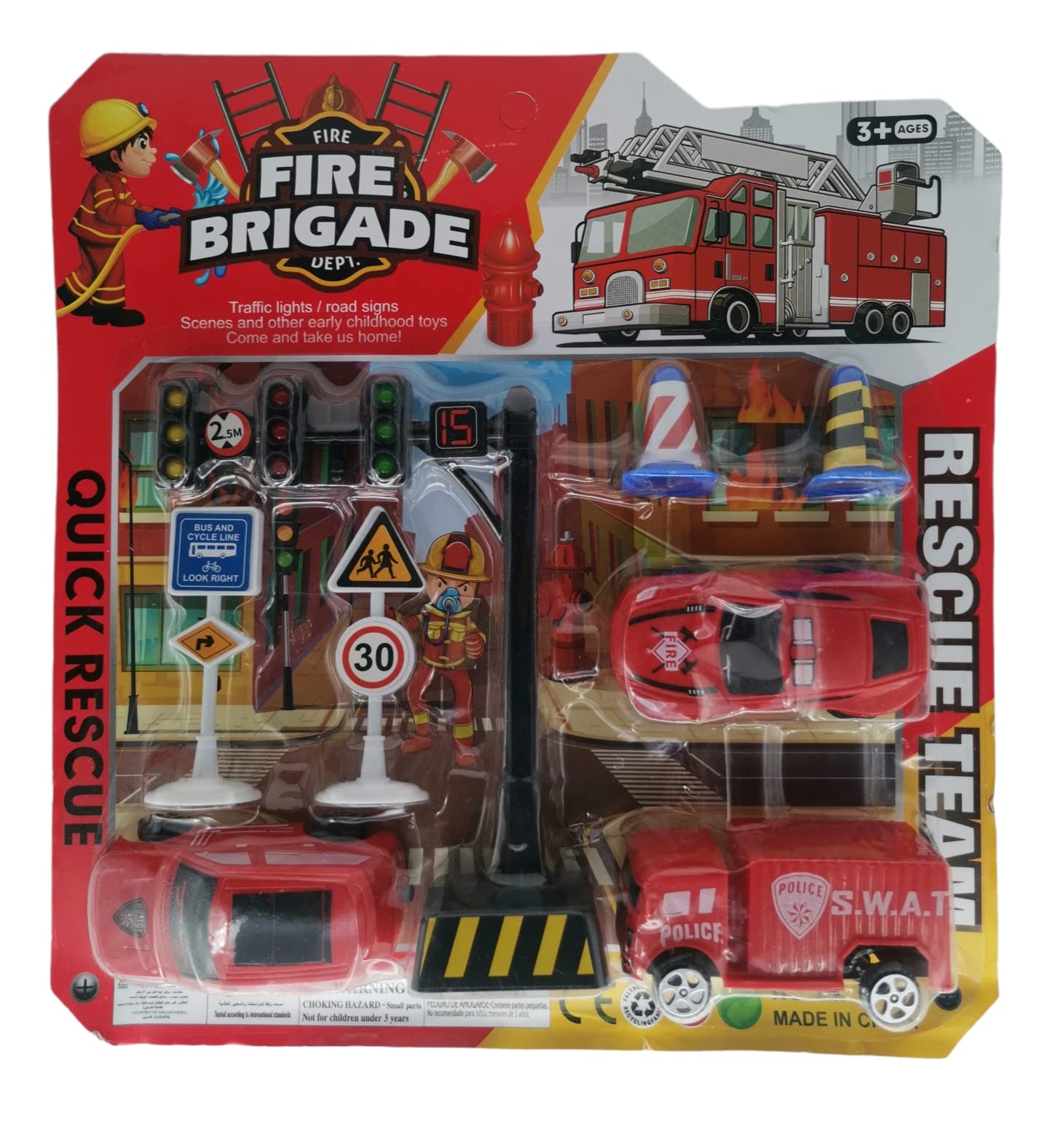 Kasba Fire Brigade Rescue And Traffic Management Set With Toys ...
