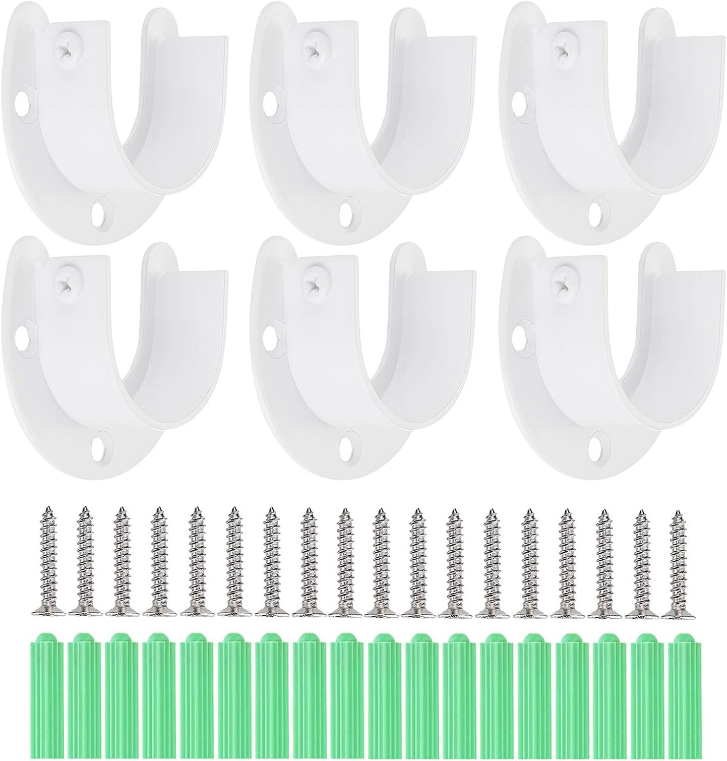 Amazon.com: Favordrory 6 Pieces Stainless Steel Closet Pole Sockets Rod ...