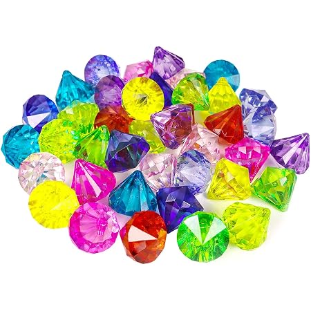 Amazon.com: jollylife 36PCS Acrylic Diamond Gems Jewels Pirate Treasure ...