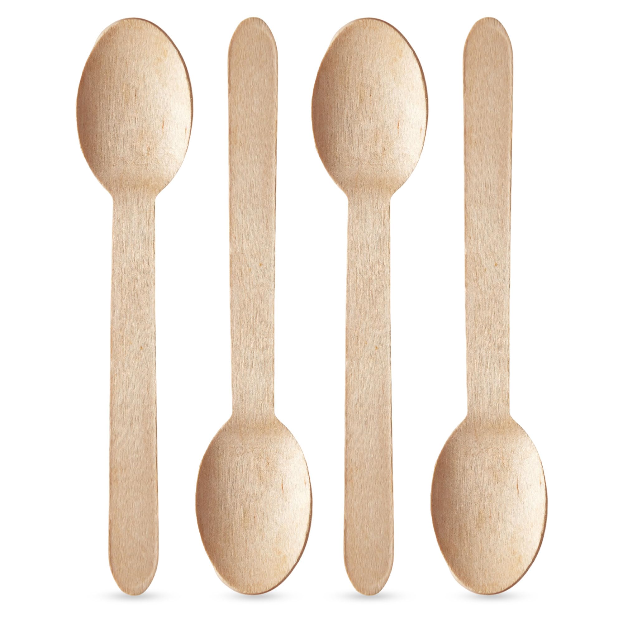 Chef Royale 100 Disposable Wooden Spoon - Eco Friendly Spoons Set ...