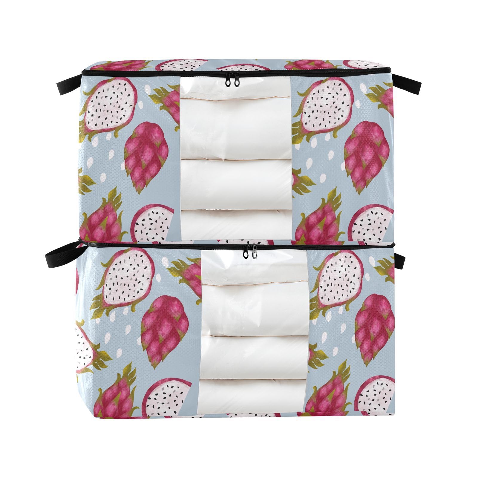 Amazon.com: Bokkoy Pitaya on Blue Background 2 Pack Clothing Storage ...