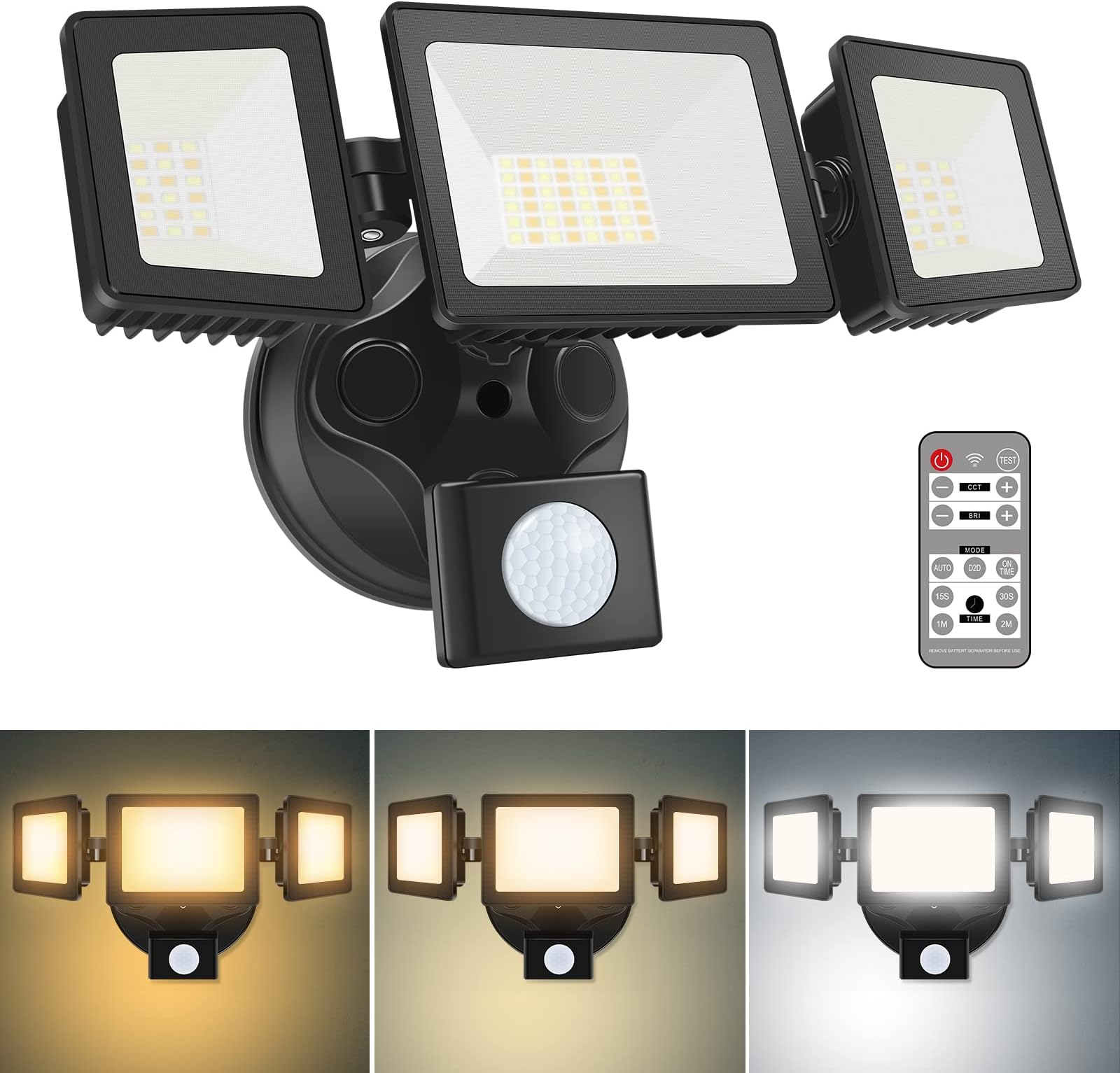 30W LED Security Lights with Motion Sensor, 2400LM Dimmable LED ...