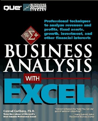 Amazon.com: Business Analysis With Excel (Que Business Computer Library ...