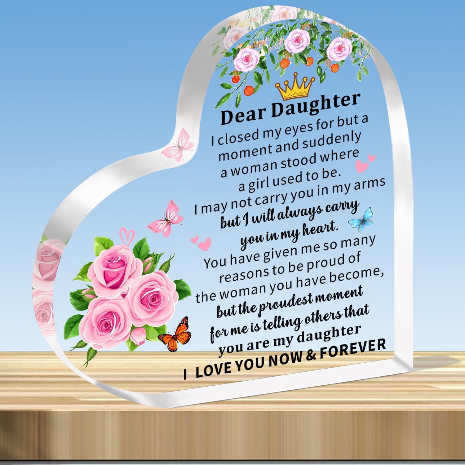 JMIMO Daughter Gifts Daughter Inspirational Acrylic Plaque from Mum Dad ...